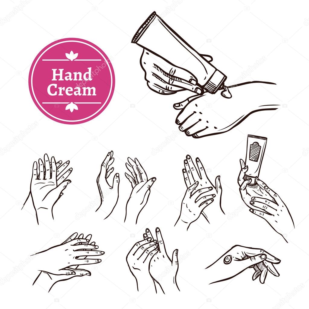 Applying hand cream black icons set Stock Vector Image by ©macrovector ...