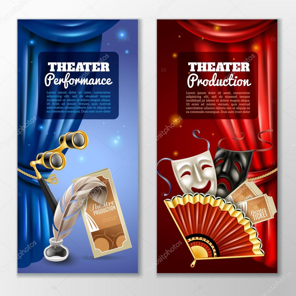 Theatre Banners Set Stock Vector Image by ©macrovector #93123458
