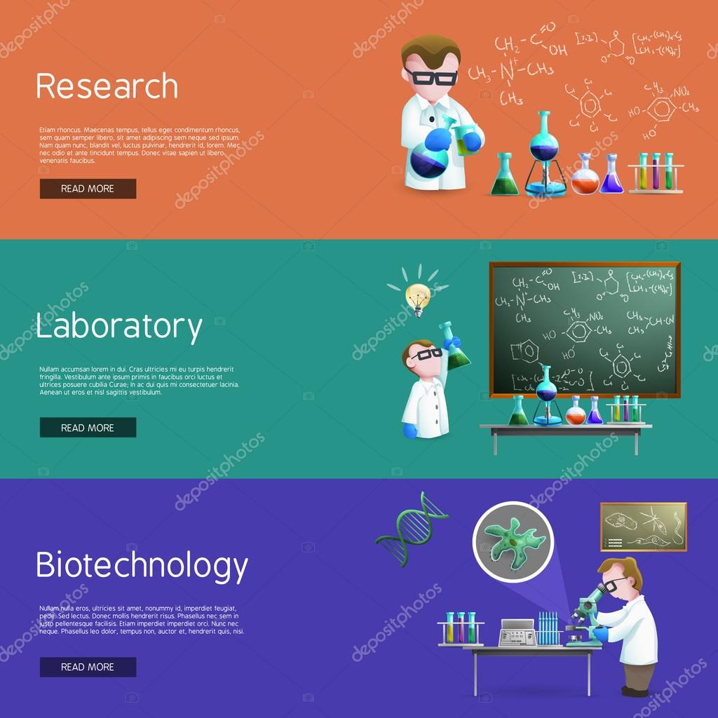 Science Research Banners Stock Vector by ©macrovector 95257822