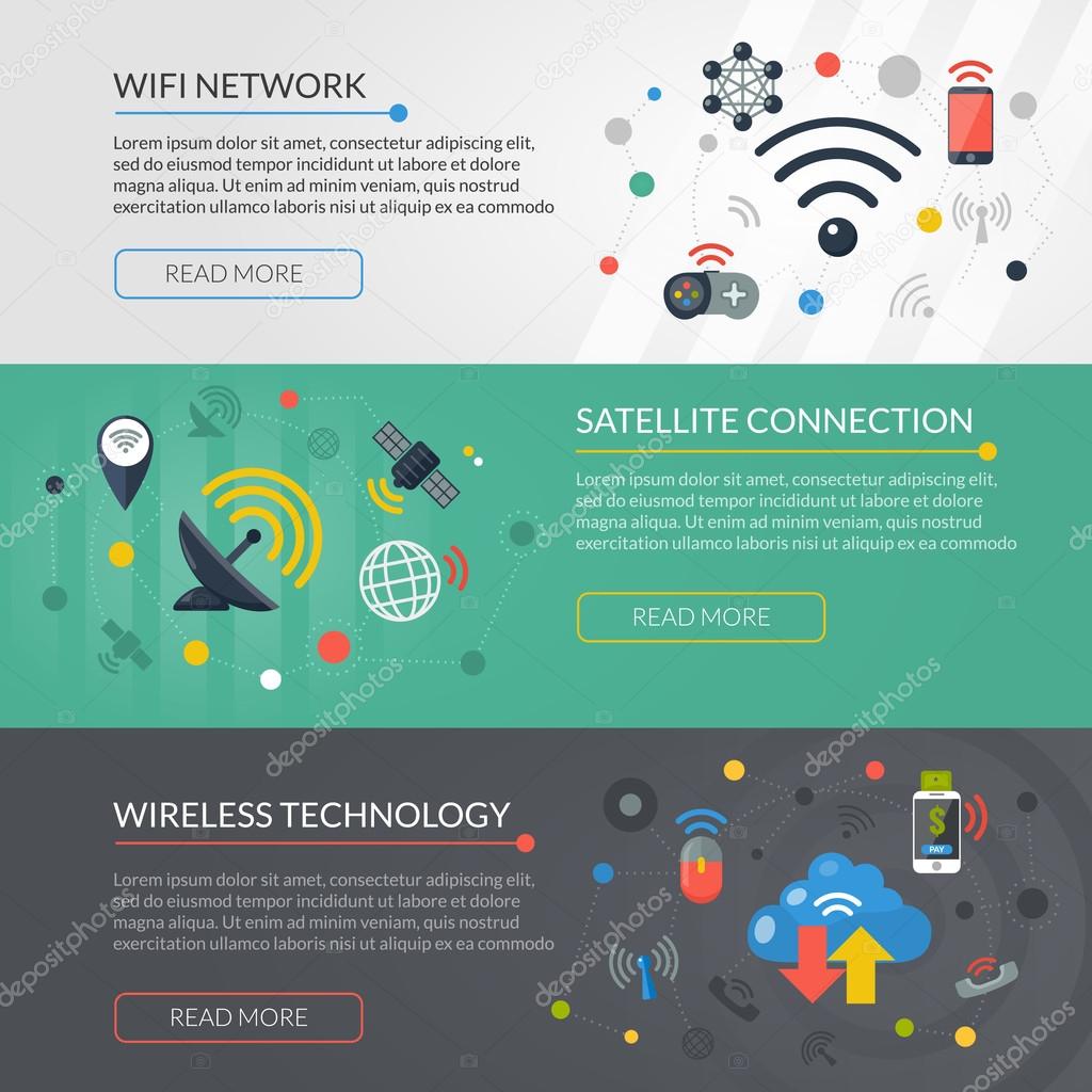Wireless Technology 3 Horizontal Banners Set Stock Vector by ...