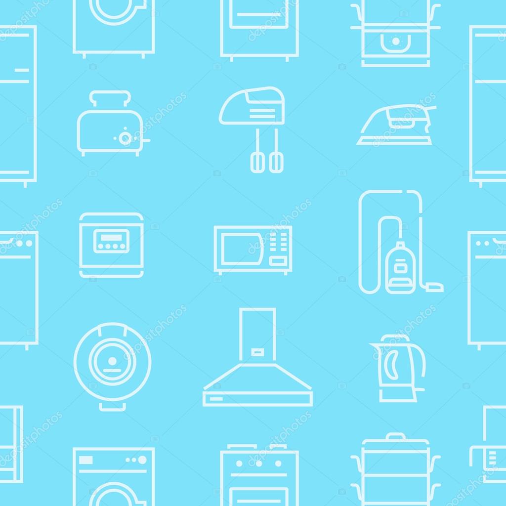 House Appliances Lines Seamless Pattern Stock Vector Image by ...