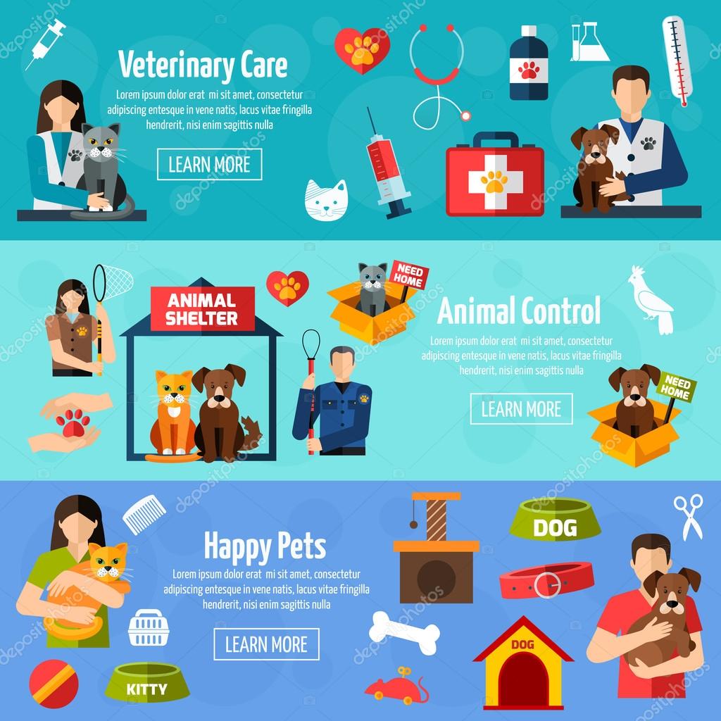 Animal shelter banner set Stock Vector by ©macrovector 96983872