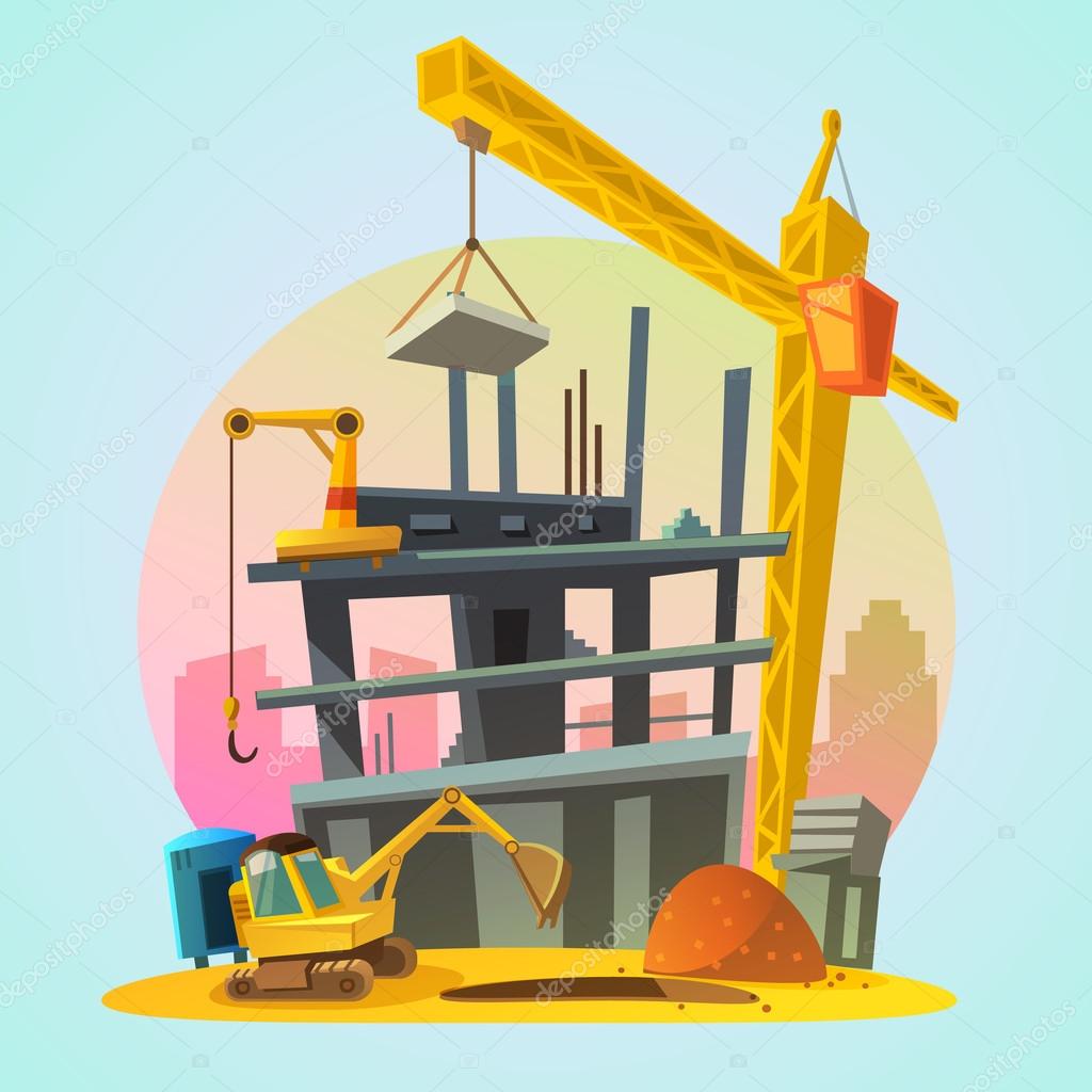 House construction cartoon Stock Vector Image by ©macrovector #97599718