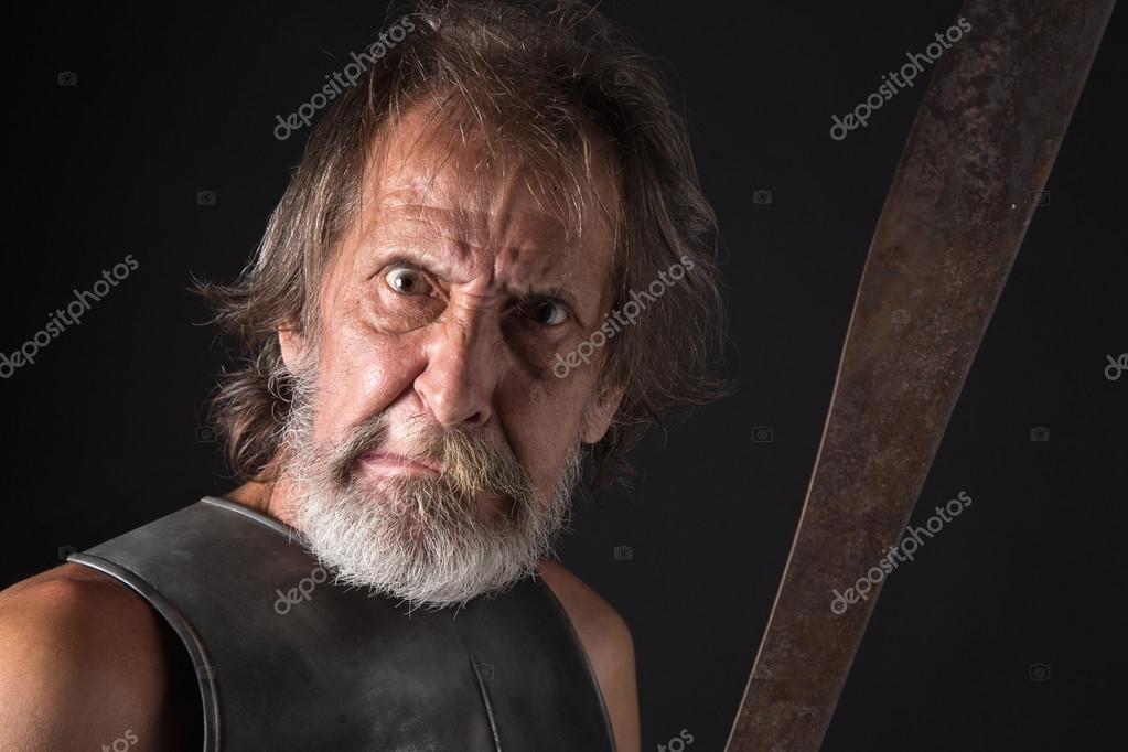 Old bearded warrior — Stock Photo © jos_temprano #79398870