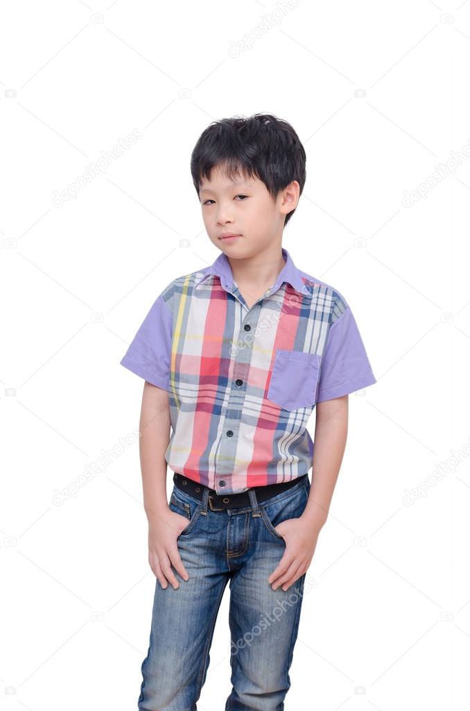 Boy isolated on white — Stock Photo © parinyabinsuk #98965276