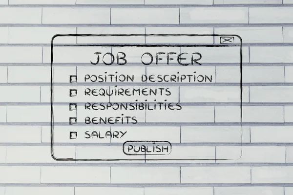 Choose the best job offer for your skills, pop-up with list Stock Photo ...