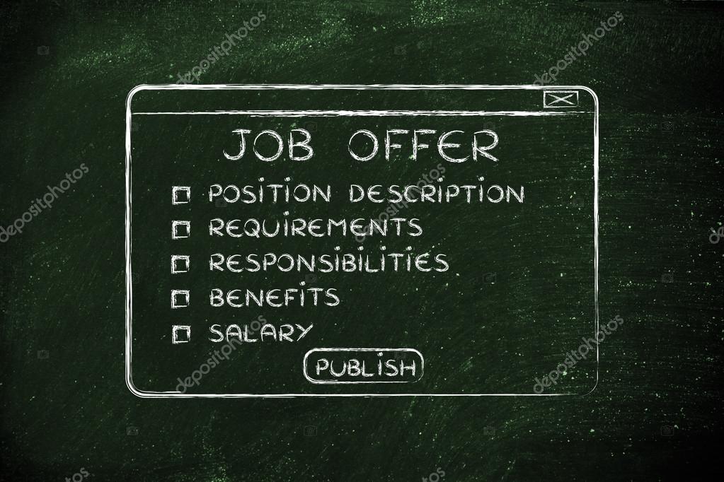Job offer elements to include before publishing — Stock Photo © Faithie ...