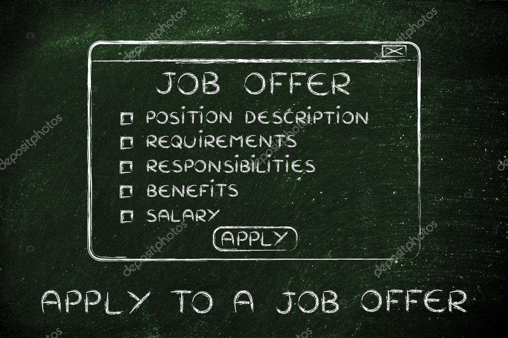 Apply to a job offer, list of key elements — Stock Photo © Faithie ...