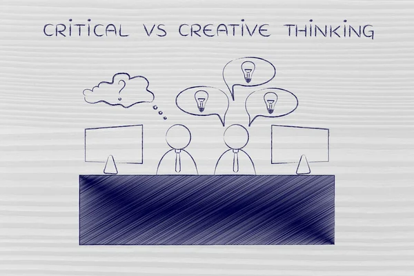 Concept of critical thinking vs creative thinking — Stock Photo ...