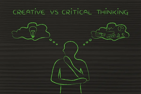 Concept of critical thinking vs creative thinking — Stock Photo ...
