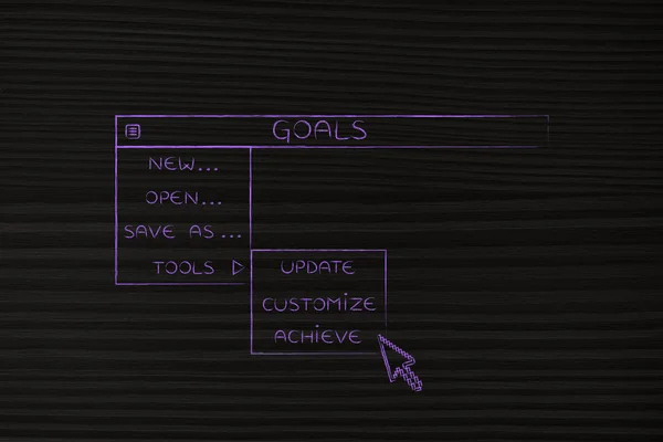 Goals dropdown menu, select the best choices - Stock Image - Everypixel