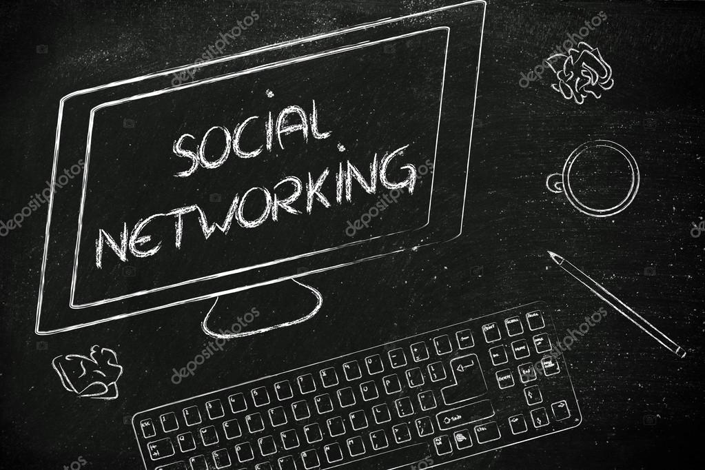 Soial Networking text on computer screen — Stock Photo © Faithie #60646569