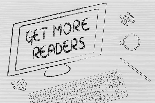 Get More Readers text on computer screen - Stock Image - Everypixel