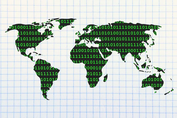 World map made of binary code overlay — Stock Photo © Faithie #72929215