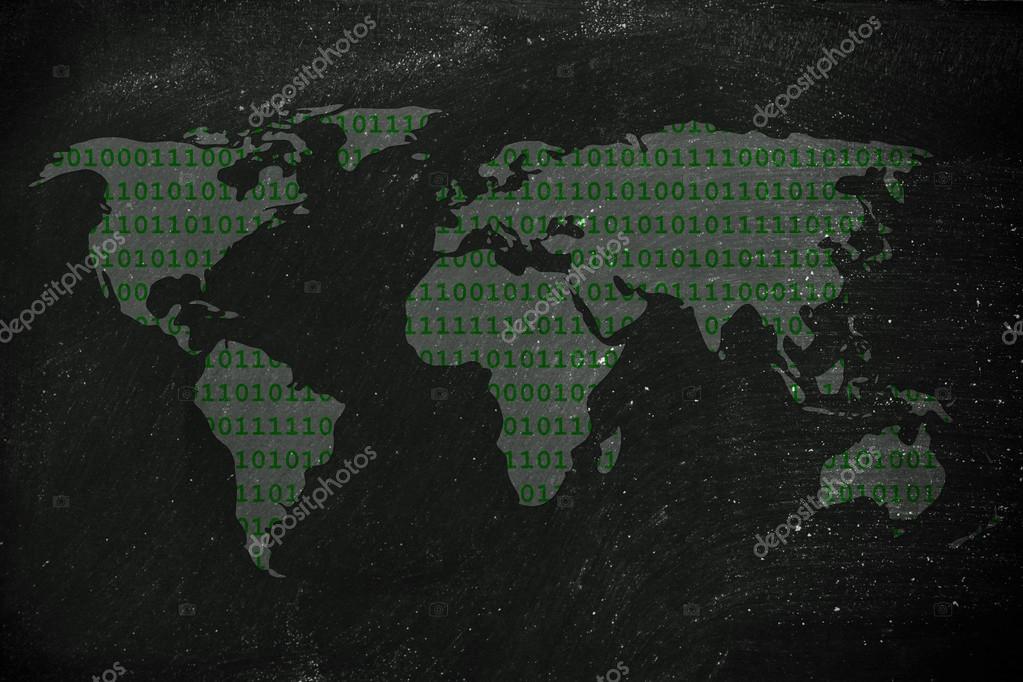 World map made of binary code overlay — Stock Photo © Faithie #72929215