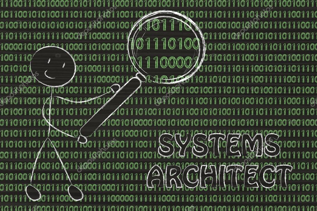 Man inspecting binary code — Stock Photo © Faithie #75938453