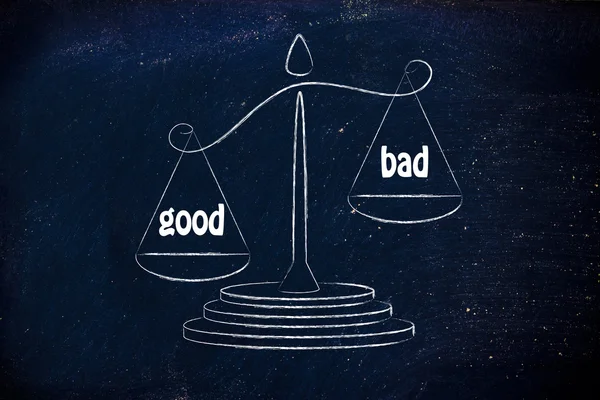 Metaphor of balance measuring the good and the bad Stock Photo by ...