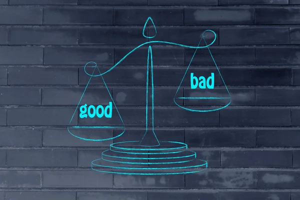 Metaphor of balance measuring the good and the bad Stock Photo by ...