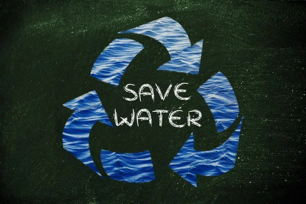 Save water word in recycle symbol — Stock Photo © Faithie #83329972