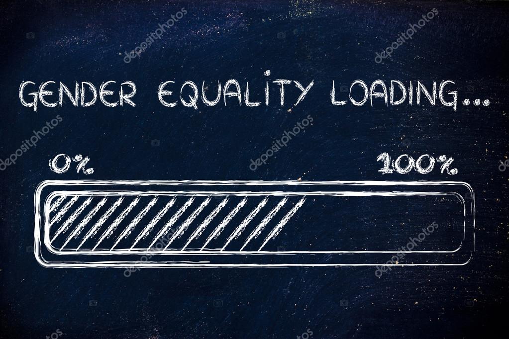 Gender equality loading, progress bar illustration Stock Photo by ...