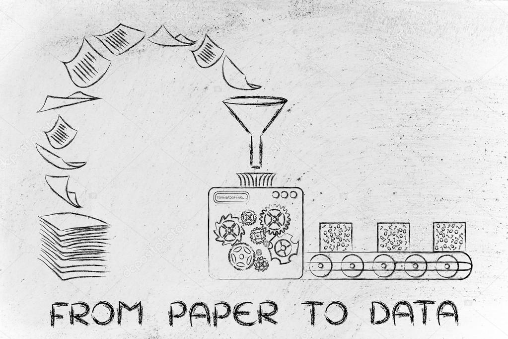 Concept of from paper to data Stock Photo by ©Faithie 87053114
