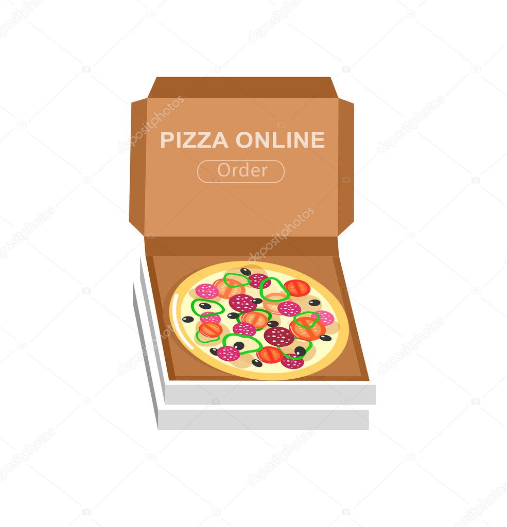 Online pizza order vector illustration Stock Vector by ©Merfin 106901362