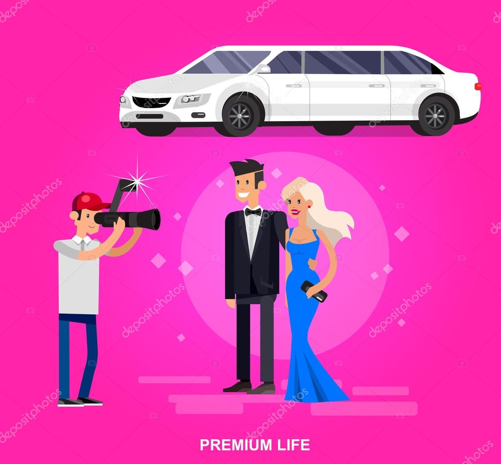 Two rich and beautiful celebrities Stock Vector Image by ©Merfin #106902478