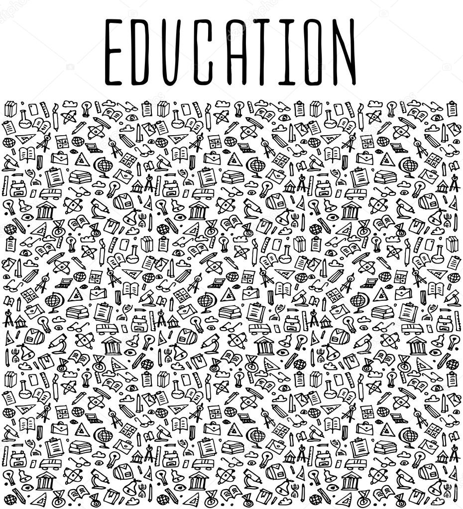 Hand drawn School education seamless pattern Stock Vector Image by ...