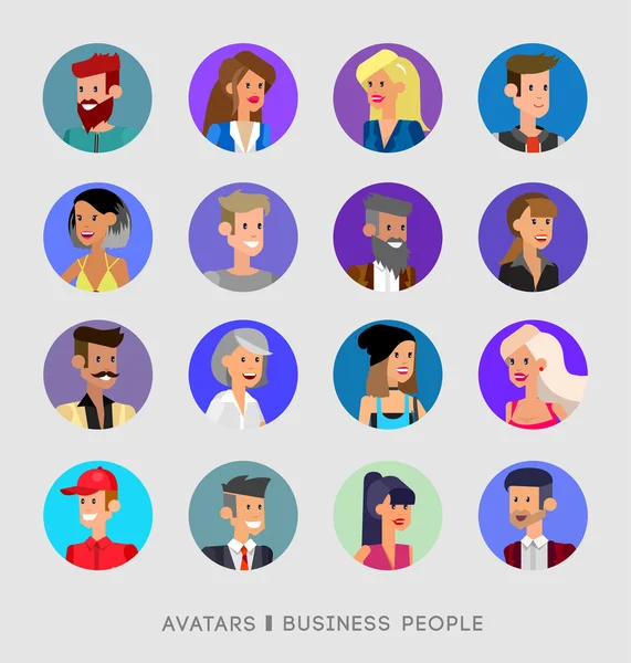 Cute cartoon human avatars set — Stock Vector © Merfin #111386890