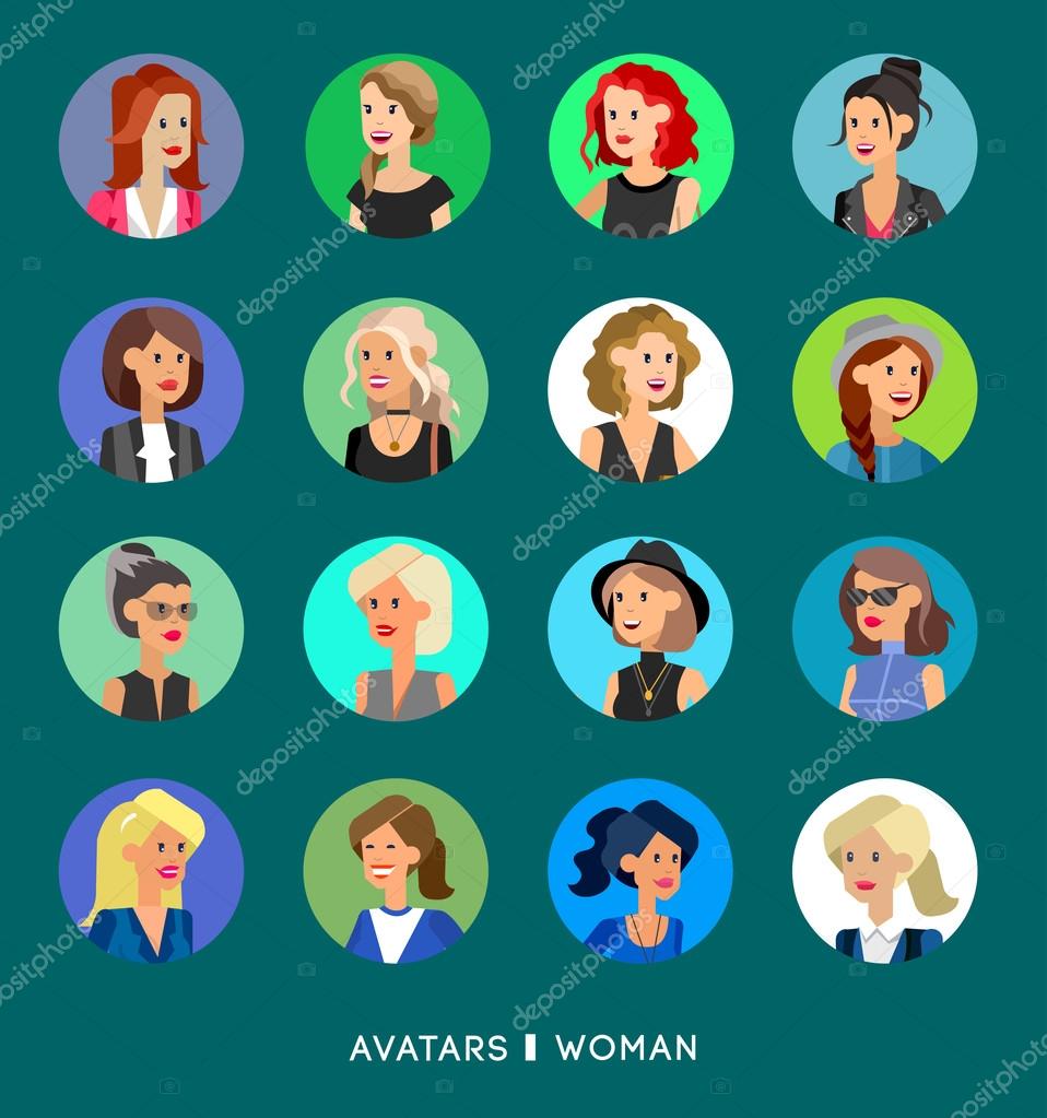 Cute cartoon human avatars set — Stock Vector © Merfin #111446436