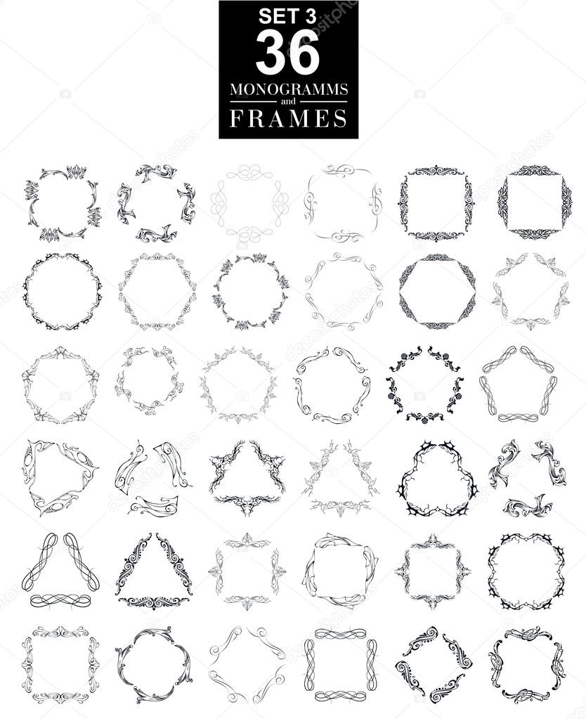 Set of elegant monogram design. Vector illustration. Stock Vector Image ...