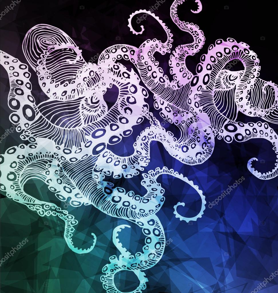 Abstract Octopus Art