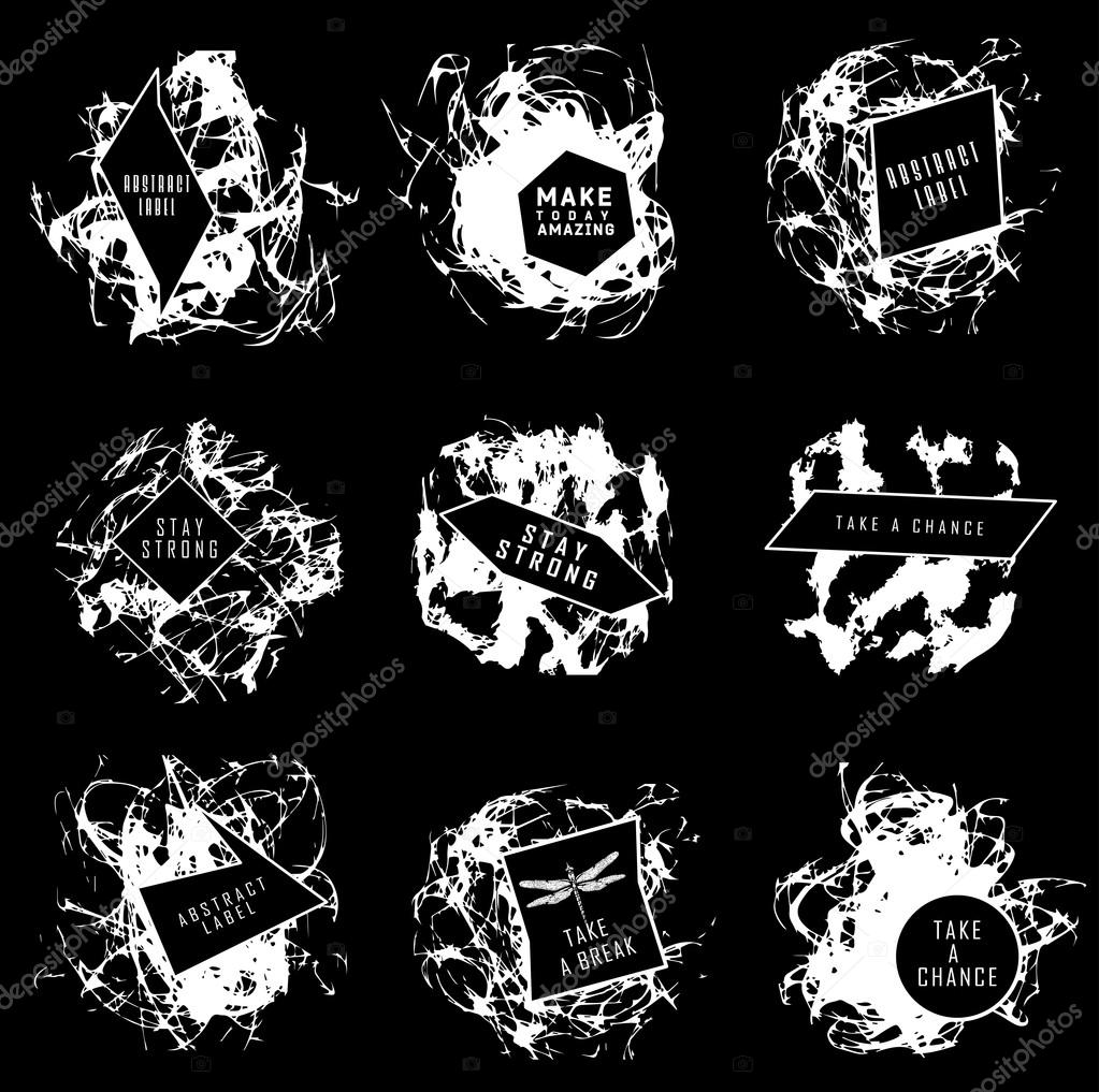 Abstract set of blobs, splash, labels Stock Vector by ©Merfin 79424646