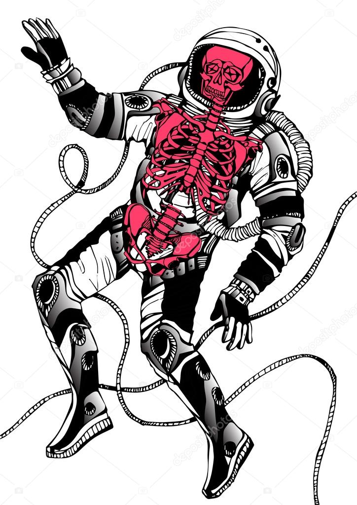 Concepto espacial con astronauta Vector de stock por ©Merfin 80083324