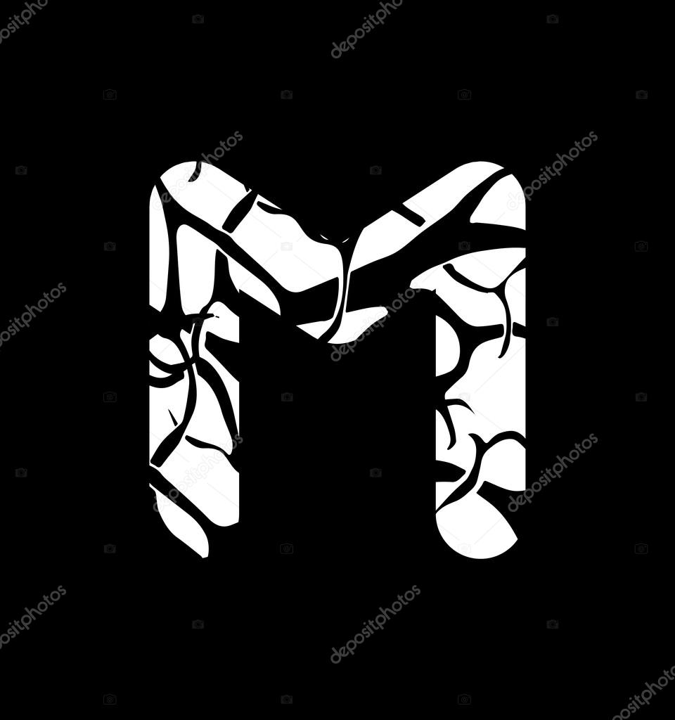 Alfabeto vectorial y tipografía general. Letra M . Vector de stock ...