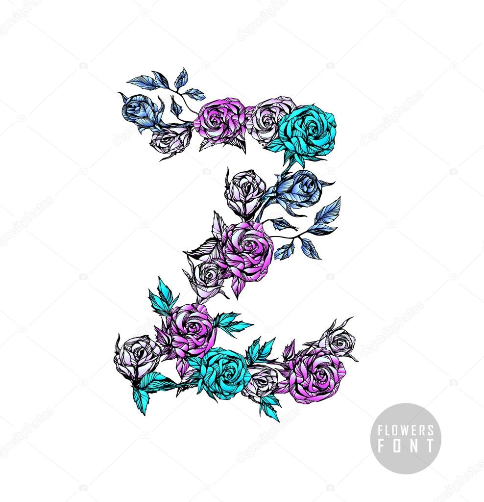Vector colorful flower font. Stock Vector Image by ©Merfin #80441468
