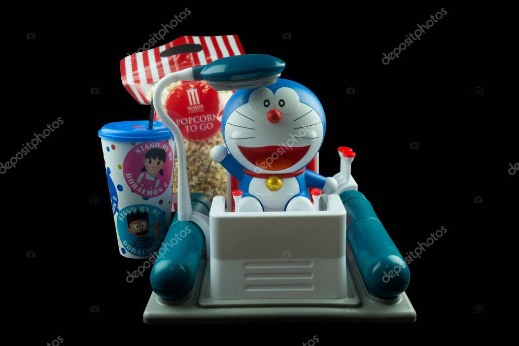 Bangkok, Thailand - June 25, 2020 : Doraemon time machine bucket set ...