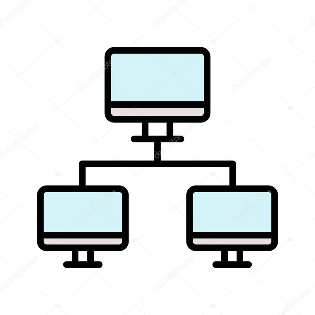 Sistemas, red, compartido, ordenadores icono de imagen vectorial ...