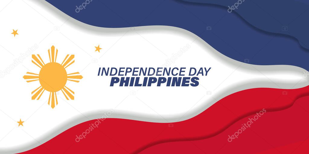 12 de junio, Día de la Independencia de Filipinas. Tarjeta, banner ...