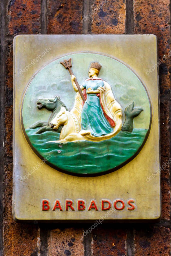 La foca colonial de Barbados representada por primera vez en 1663 ...