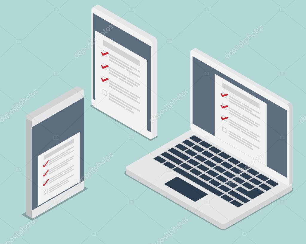 Check list on Devices Stock Vector by ©manopjk 81663542
