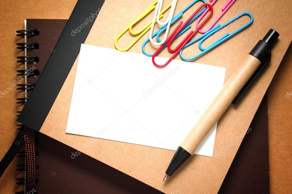 White paper card with pen Stock Photo by ©myshot 73283693