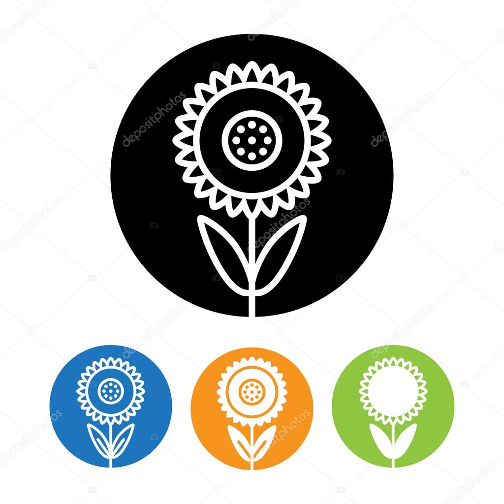 Beautiful Sunflower flower icon Stock Vector Image by ©GalaStudio ...