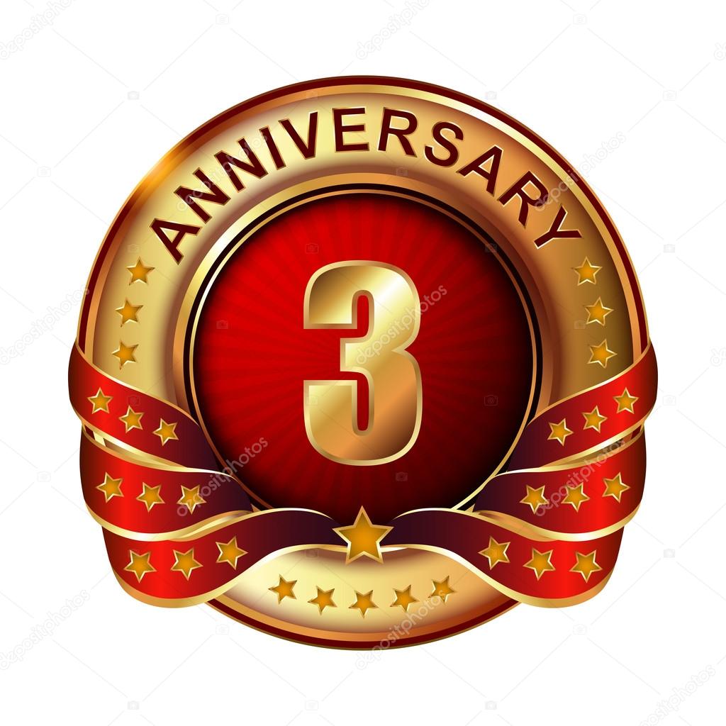 3 years anniversary golden label. Stock Vector Image by ©GalaStudio ...