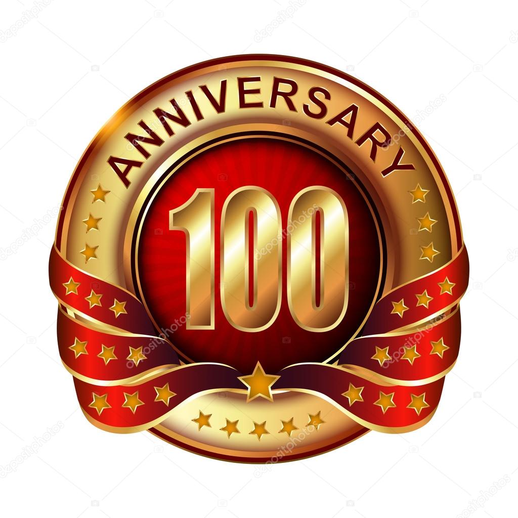 100 años aniversario etiqueta de oro . Vector de stock por ©GalaStudio ...