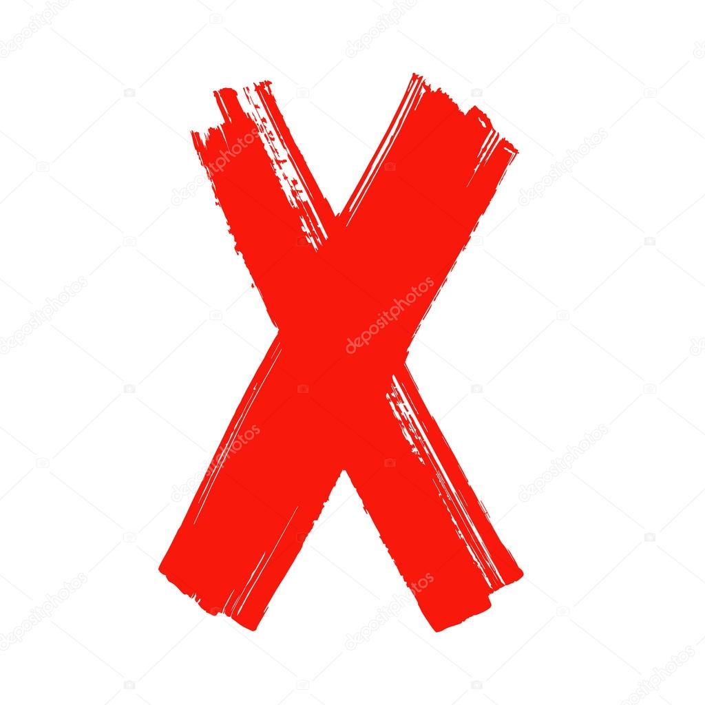 X - Red handwritten letter — Stock Vector © GalaStudio #59480155