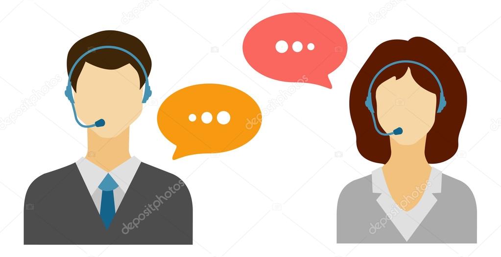 Male and female call avatar icons Stock Vector Image by ©GalaStudio ...
