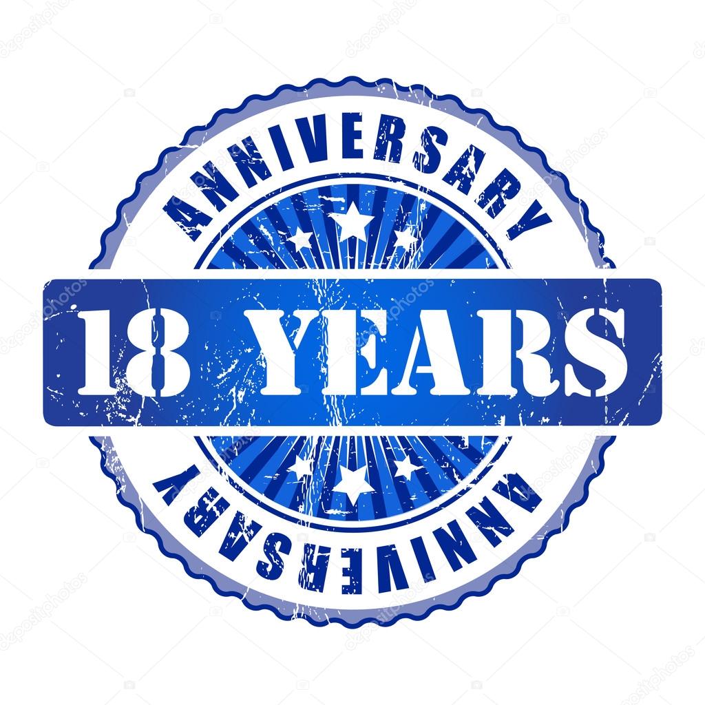18 años sello de aniversario . Vector de stock #63940231 de ©GalaStudio