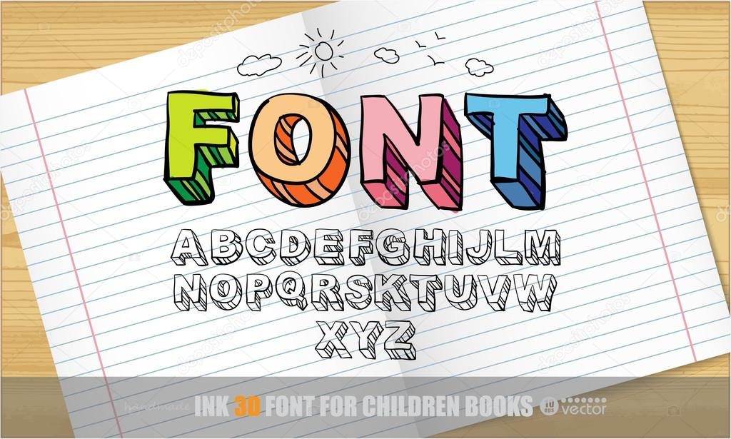 Handwritten 3d Ink Font Stock Vector by ©GalaStudio 88694530
