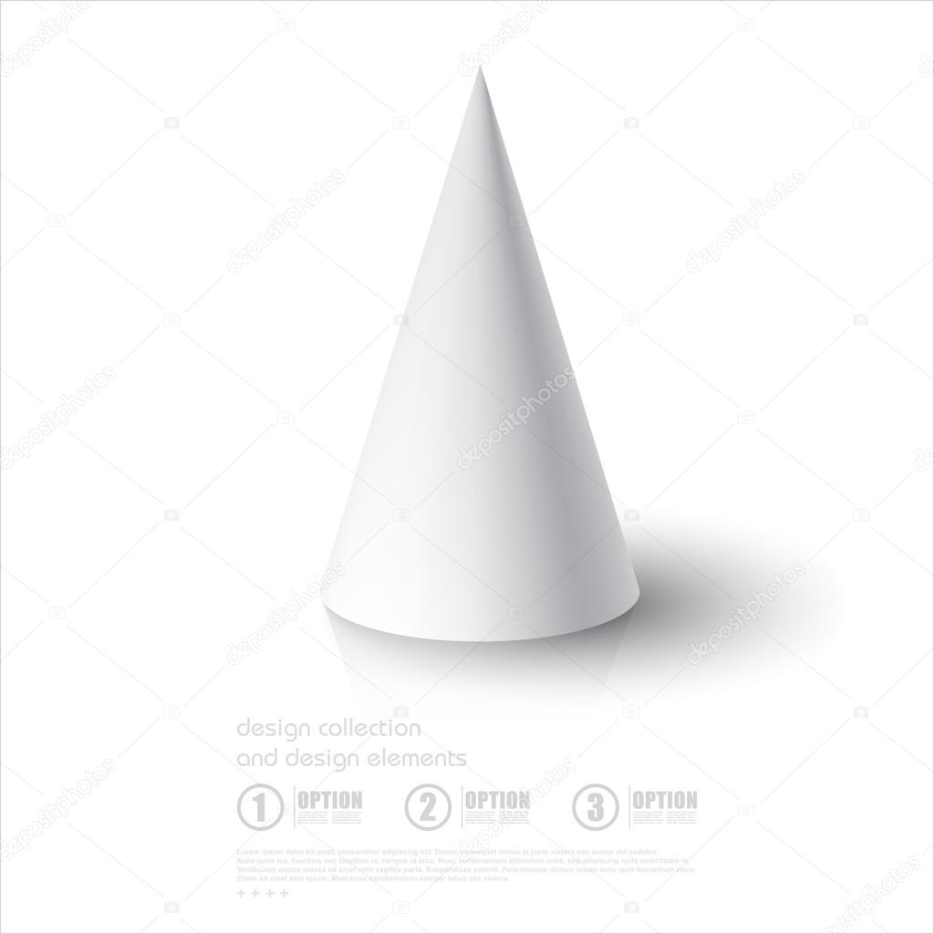 Realistic 3D White Cone — Stock Vector © GalaStudio #94647002